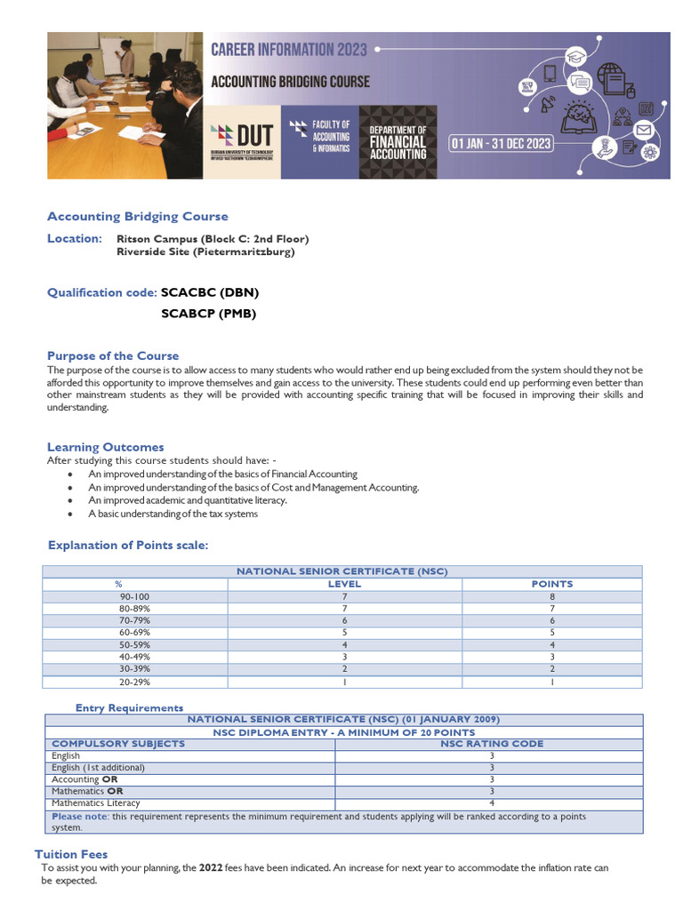 FAI Accounting Bridging Course | PDF | Educational Stages