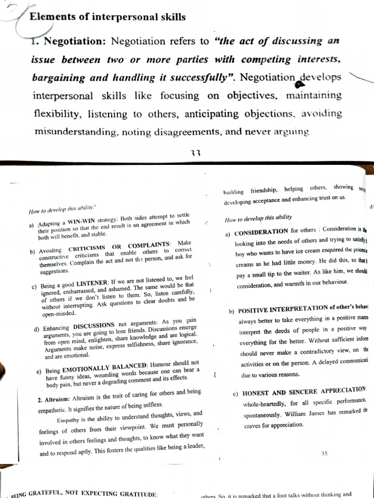 Elements of Interpersonal Skills | PDF | Empathy | Negotiation