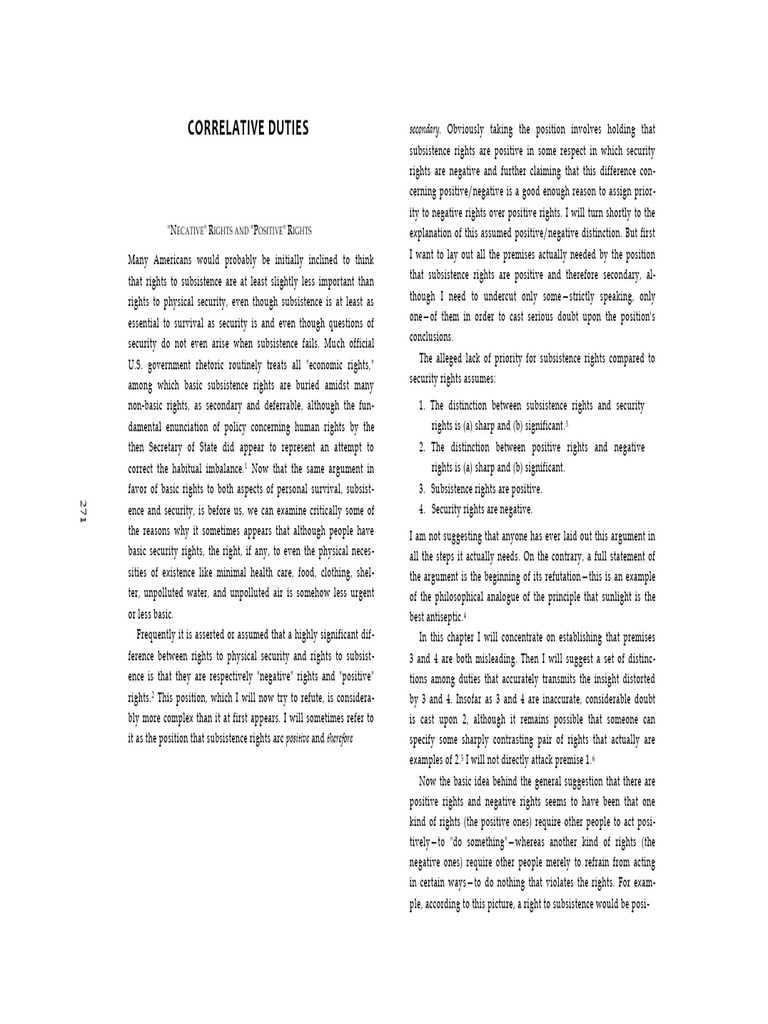 Correlative Duties by Henry Shue | PDF | Poverty | Poverty & Homelessness