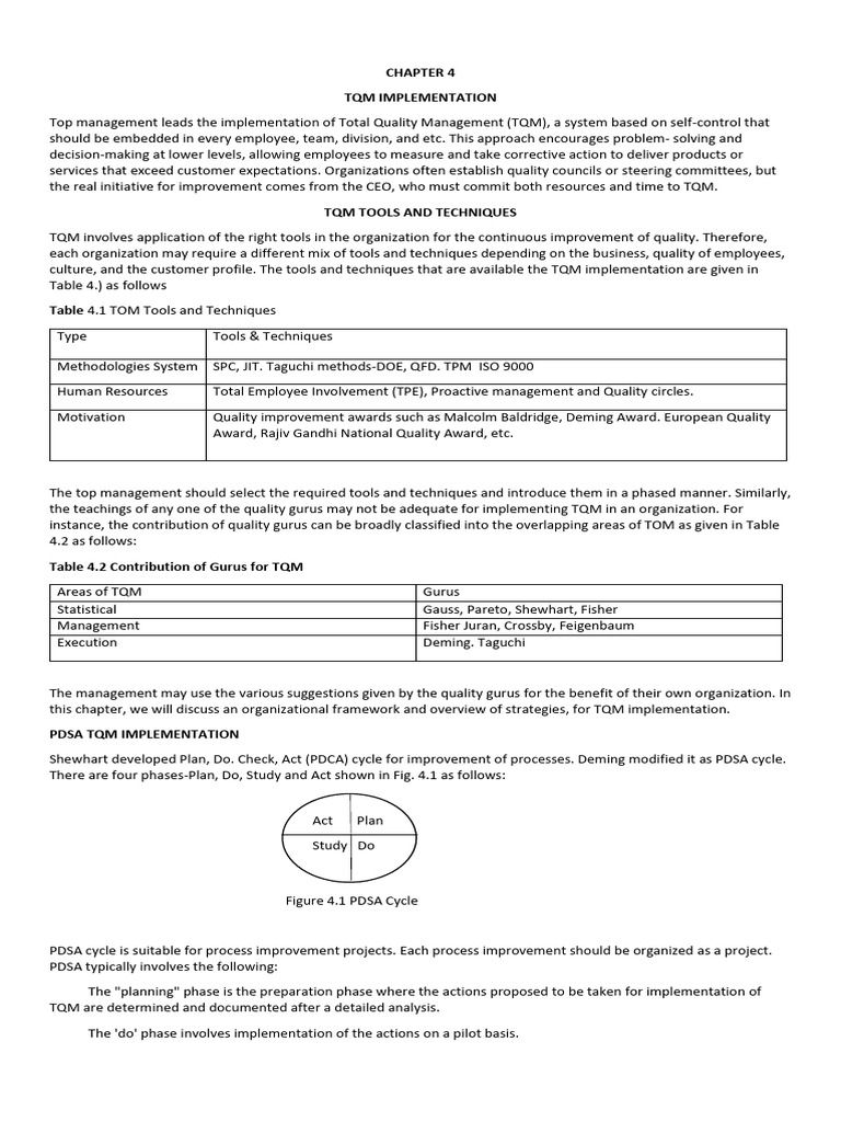 chapter-4-TQM | PDF | Business | Business Economics