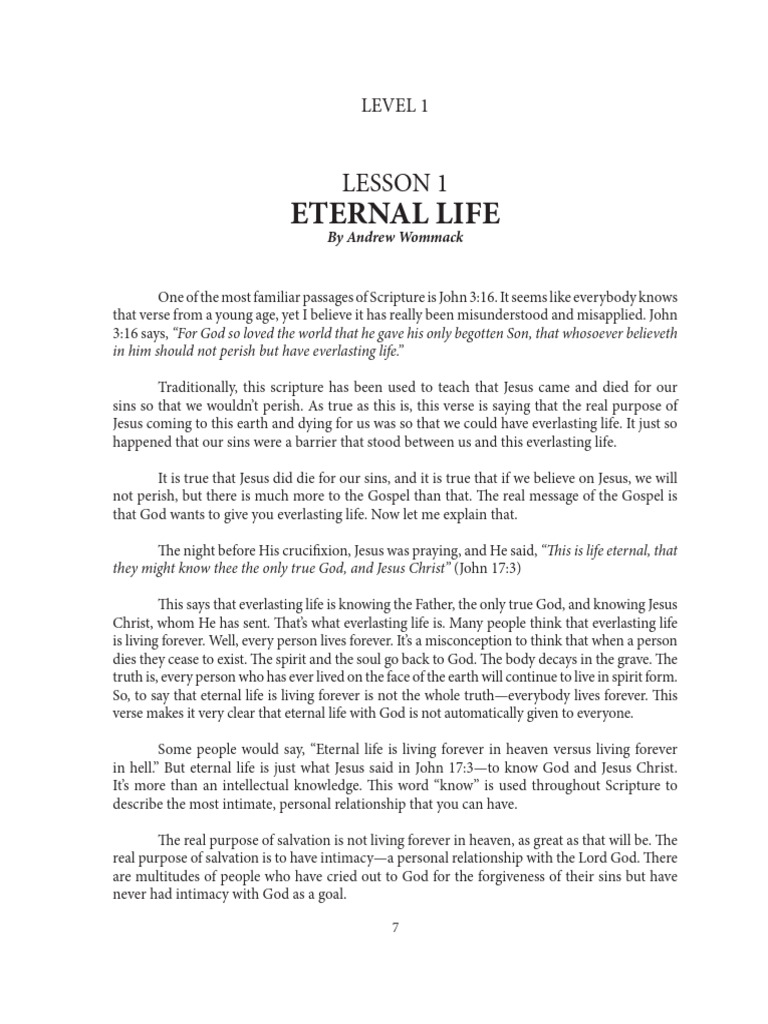 De L1 L1 - Eternal Life - 230402 - 160707 | PDF | Eternal Life ...