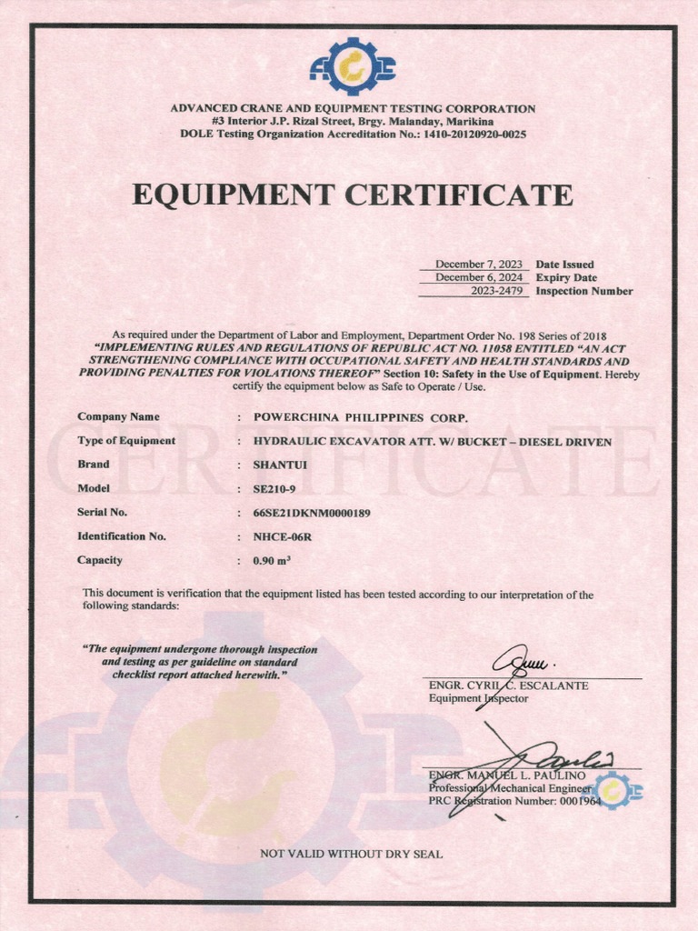 PPC-Hydraulic Excavator (Shantui) | PDF