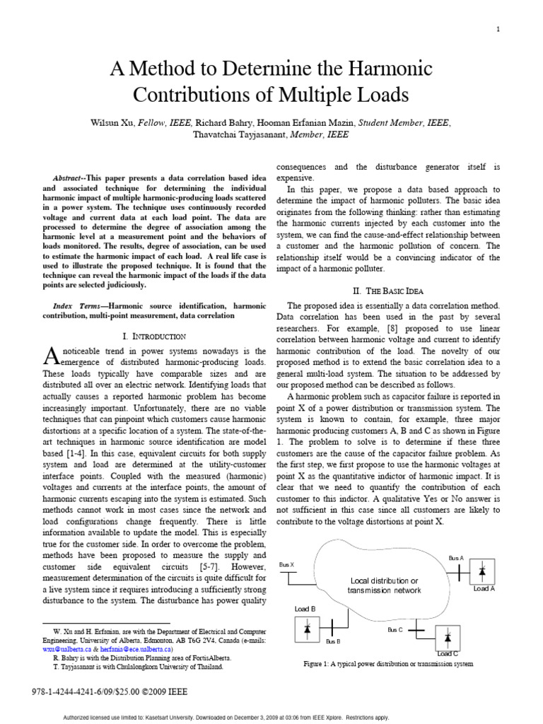A Method To Determine The Harmonic Contributions | PDF | Electrical Engineering | Electricity