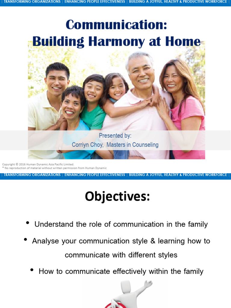 Communication - Building Harmony at Home 2016 | PDF | Communication ...