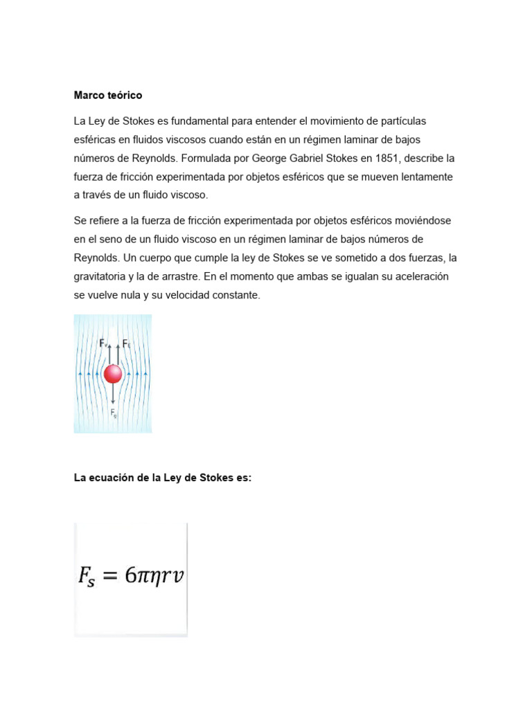 Marco Teórico Ley de Stokes | PDF