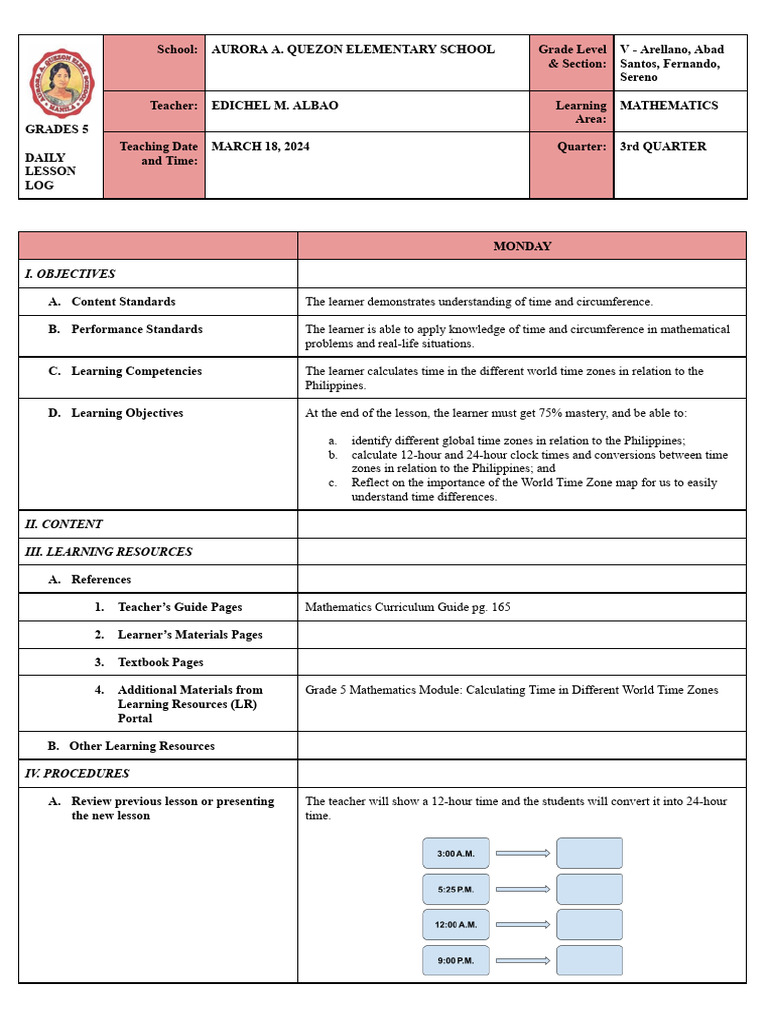 LP Mon W8 Math G5 | PDF | Longitude | Learning