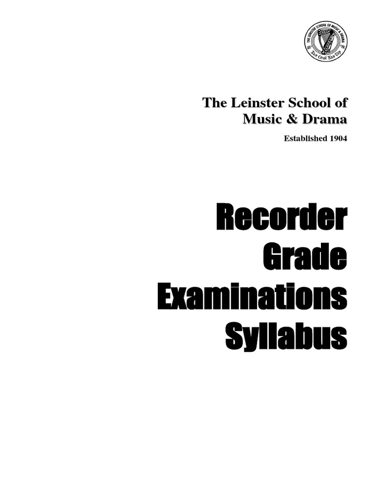 Leinster Recorder Exam Syllabus Guide | PDF | Scale (Music) | Harmony