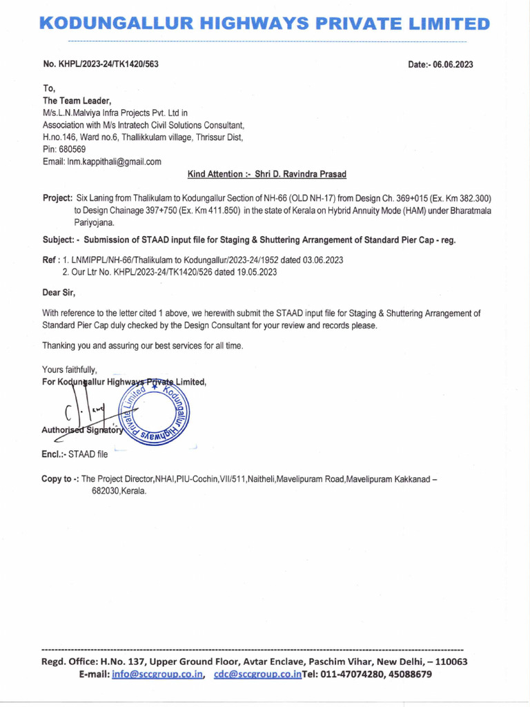 KHPL-2023-24-TK1420-563-Submission of STAAD Input File For Staging ...
