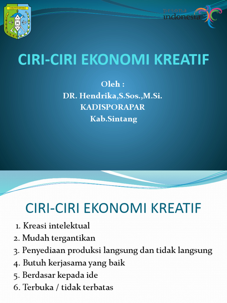 Ciri Ciri Ekonomi Kreatif | PDF | Bisnis