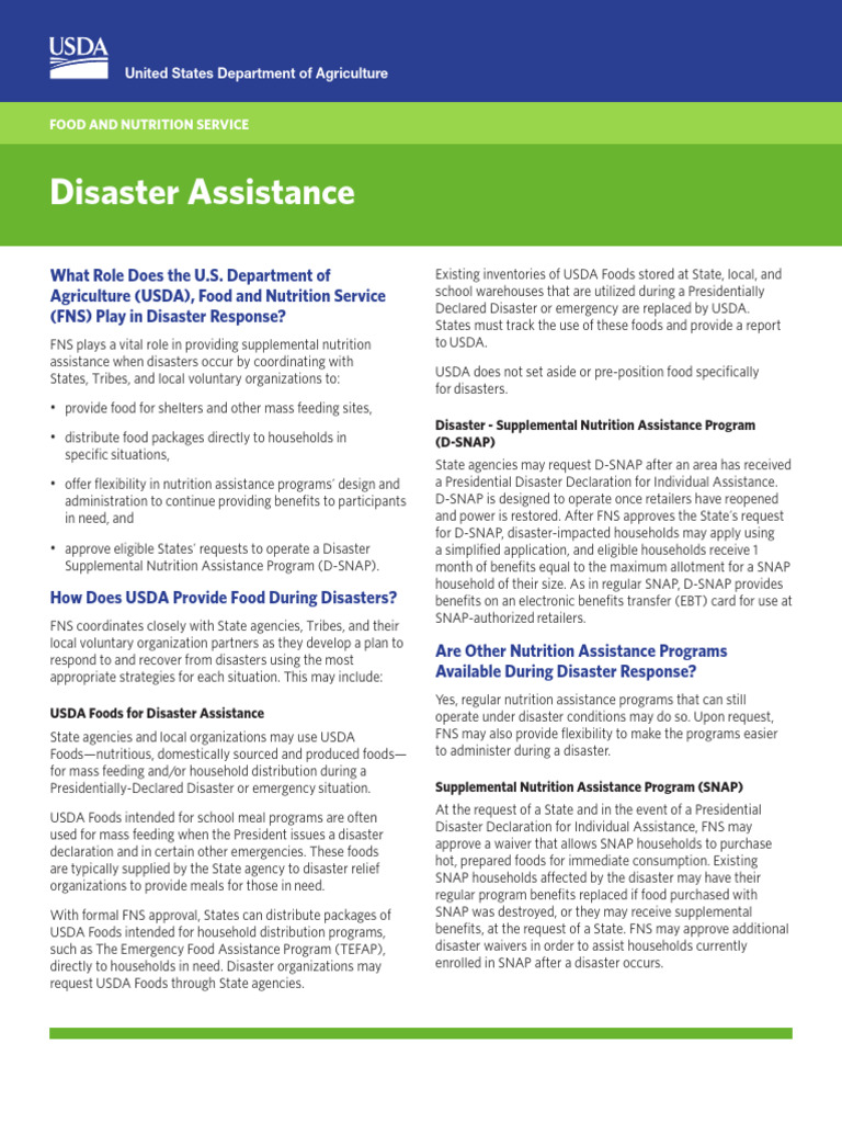 FNS-101-Disaster-Assistance | PDF | Supplemental Nutrition Assistance ...