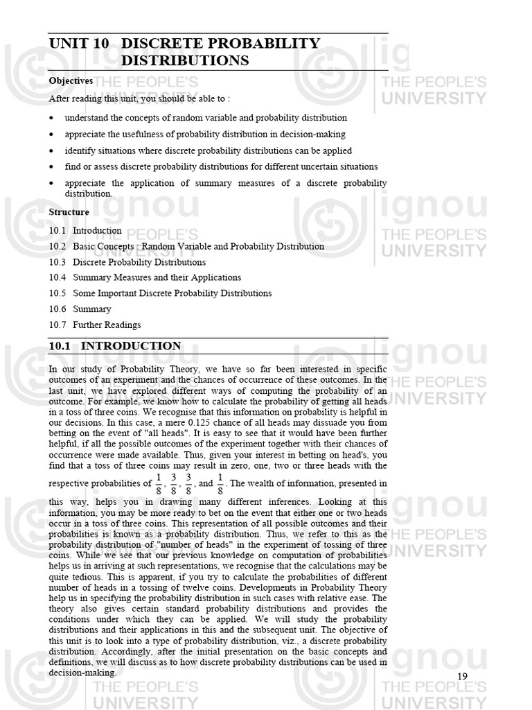 Unit-10 (1) | PDF | Probability Distribution | Random Variable