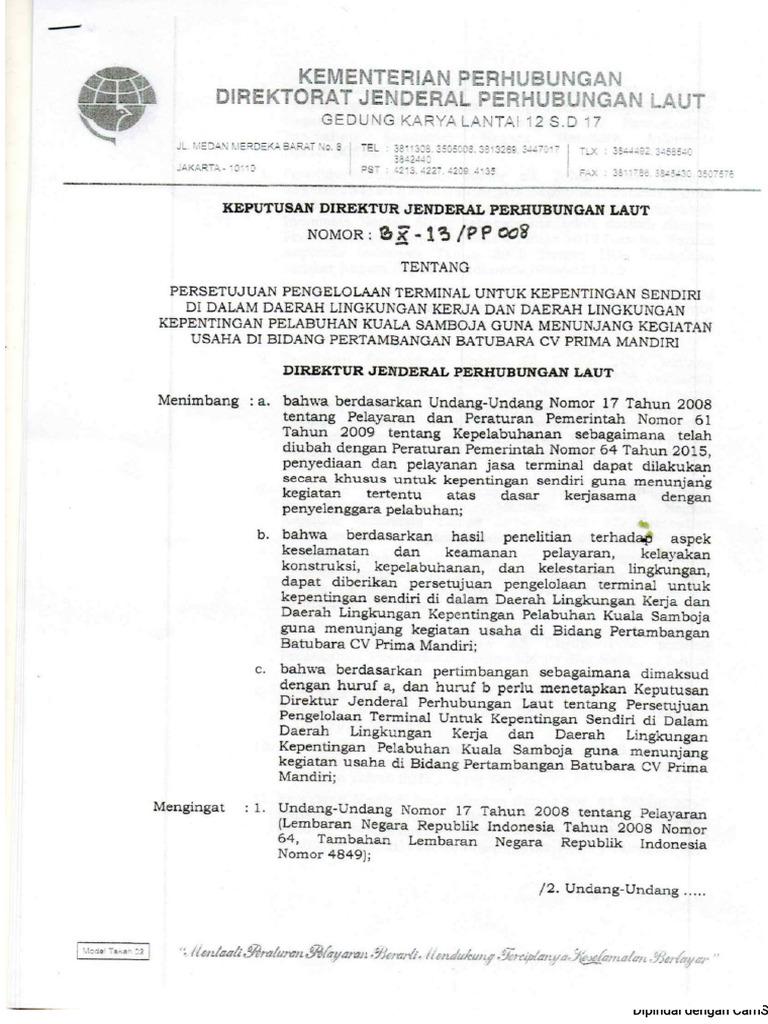 12.ijin Tuks Jetty Prima Mandiri | PDF