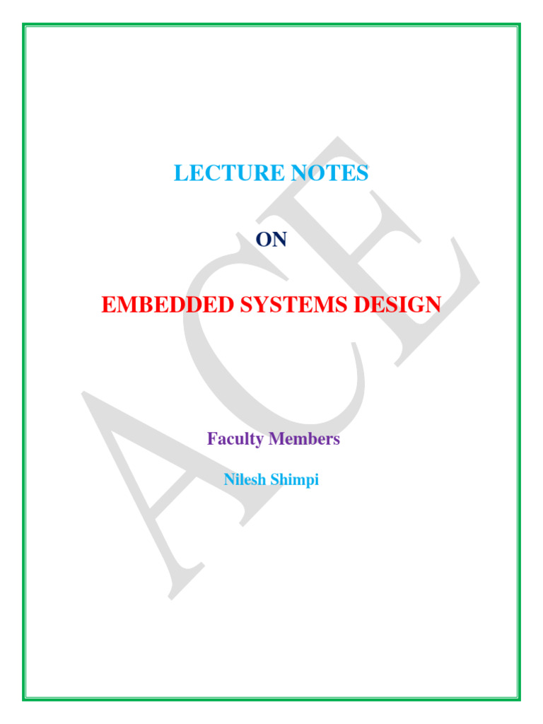 Embedded Systems Design | PDF | Microcontroller | Embedded System