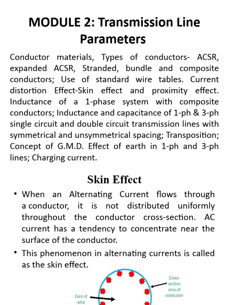 MODULE 2: Transmission Line Parameters | PDF | Inductance | Electric ...