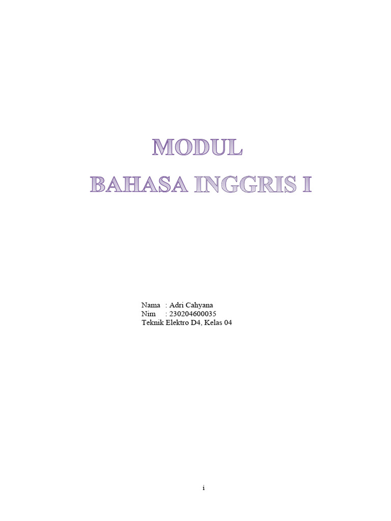 Modul Bahasa Inggris - Adri Cahyana - 230204600035 | PDF | Semantic Units | Linguistics