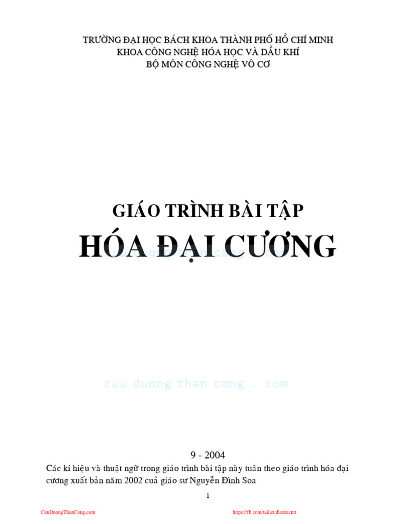 Hoa Dai Cuong Huynh Ky Phuong Ha BT TN HDC Full (Cuuduongthancong - Com) | PDF