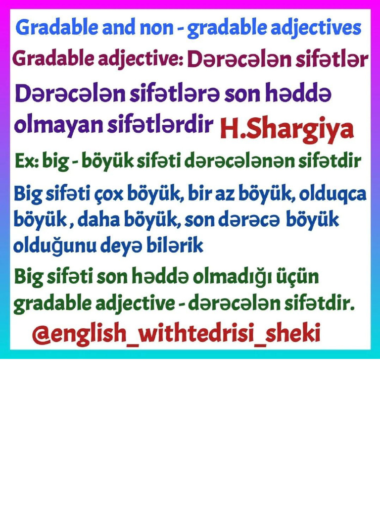 H.shargiya Gradable and Non - Gradable Adjectives | PDF