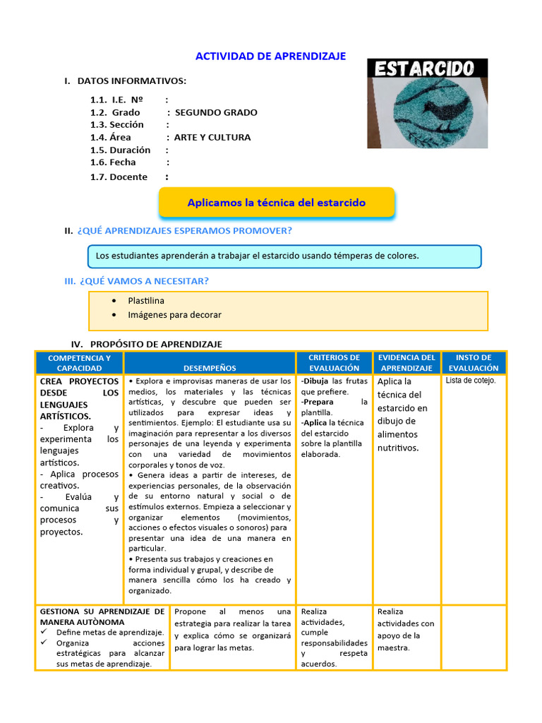 D5 A2 SESION ARTE Aplicamos La Técnica Del Estarcido | PDF ... D5 A2 SESION ARTE Aplicamos La Técnica Del Estarcido | PDF ...