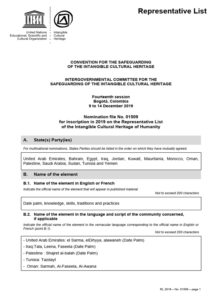 Representative List | PDF | United Arab Emirates | Cultural Heritage