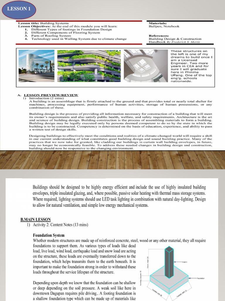 CE 313 BUILDING SYSTEM DESIGN Lesson 1-4 | PDF