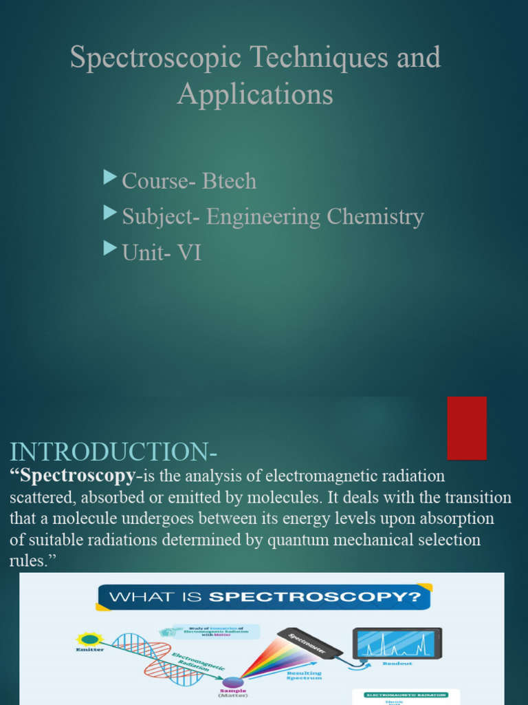 Unit 6 Spectroscopy Techniques and Applications | PDF | Emission ...