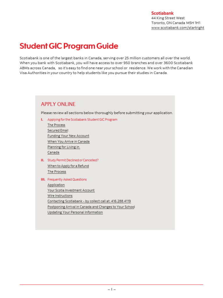 Scotiabank GIC Guide for Students | PDF | Interest | Wire Transfer