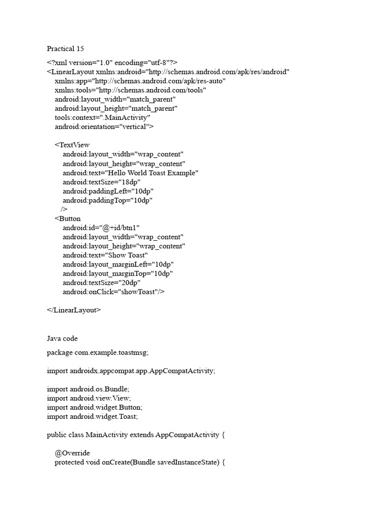 Practical 15,16 MAD | PDF | Android (Operating System) | Operating System Families