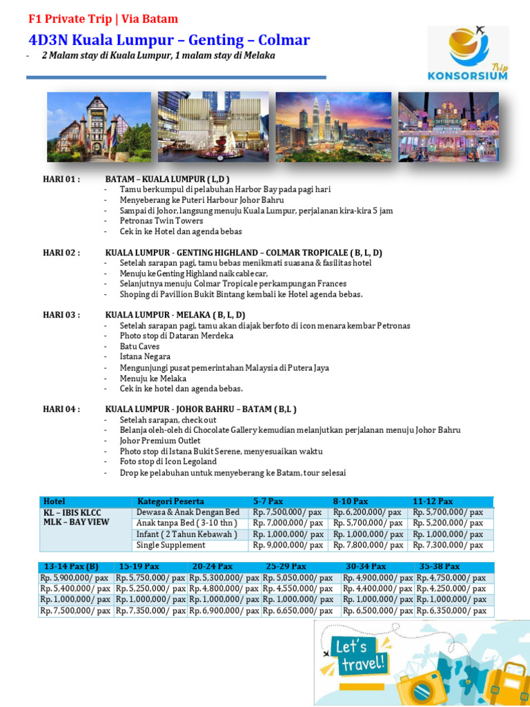 Paket Wisata 4D3N Kuala Lumpur Melaka | PDF
