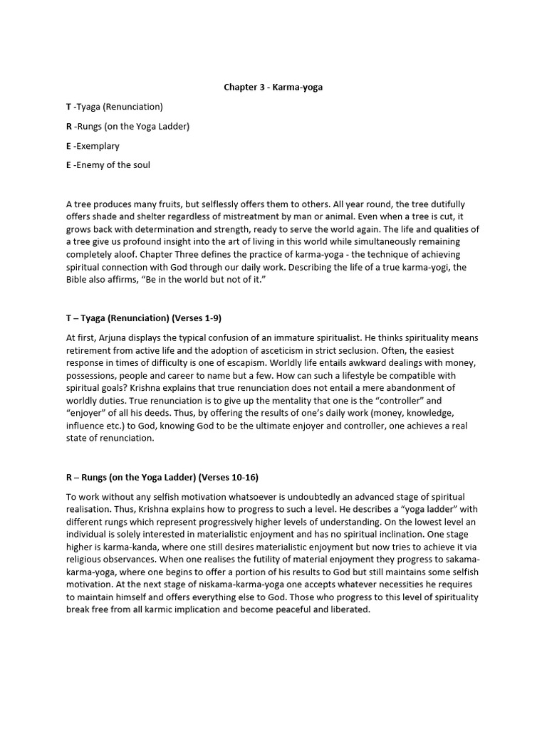Chapter 3 Karma Yoga | PDF | Indian Philosophy | Āstika