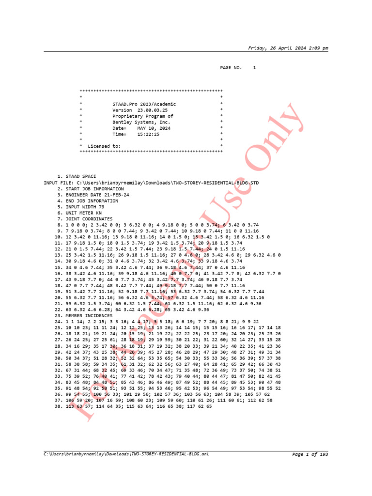 Anal Staad | PDF | Applied And Interdisciplinary Physics | Mechanics