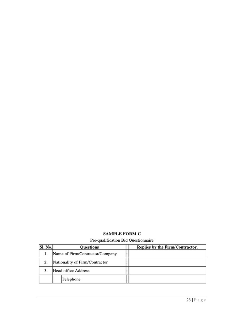 Sample Form C - Bid Quest | PDF