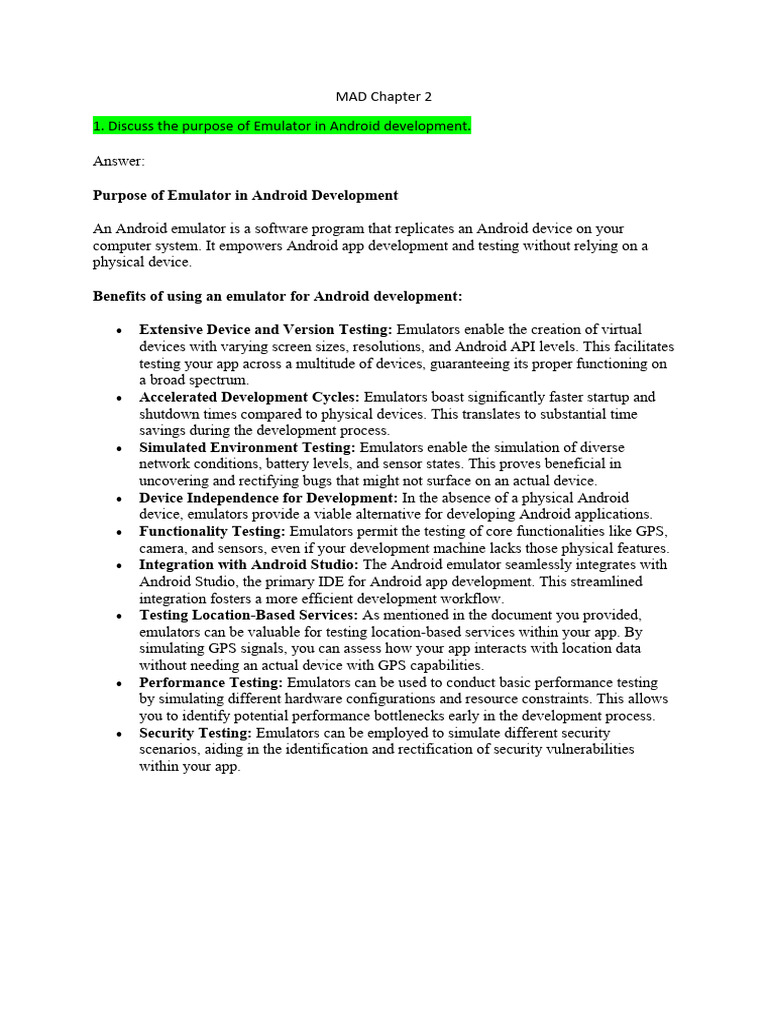 MAD Chapter 2 | PDF | Android (Operating System) | Installation (Computer Programs)