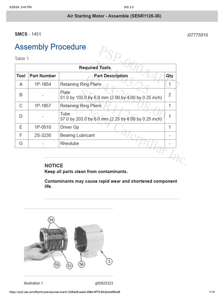 Air Starting Motor Assembly Guide | PDF | Nut (Hardware) | Bearing ...