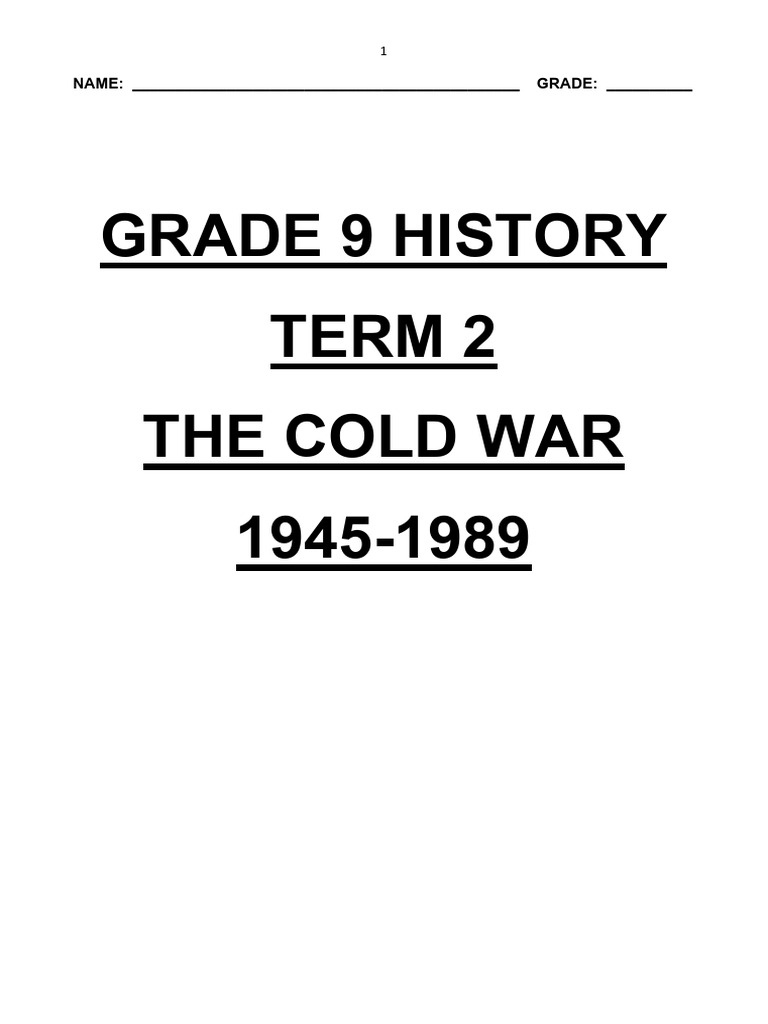 Cold War Grade 9 | PDF | Atomic Bombings Of Hiroshima And Nagasaki ...