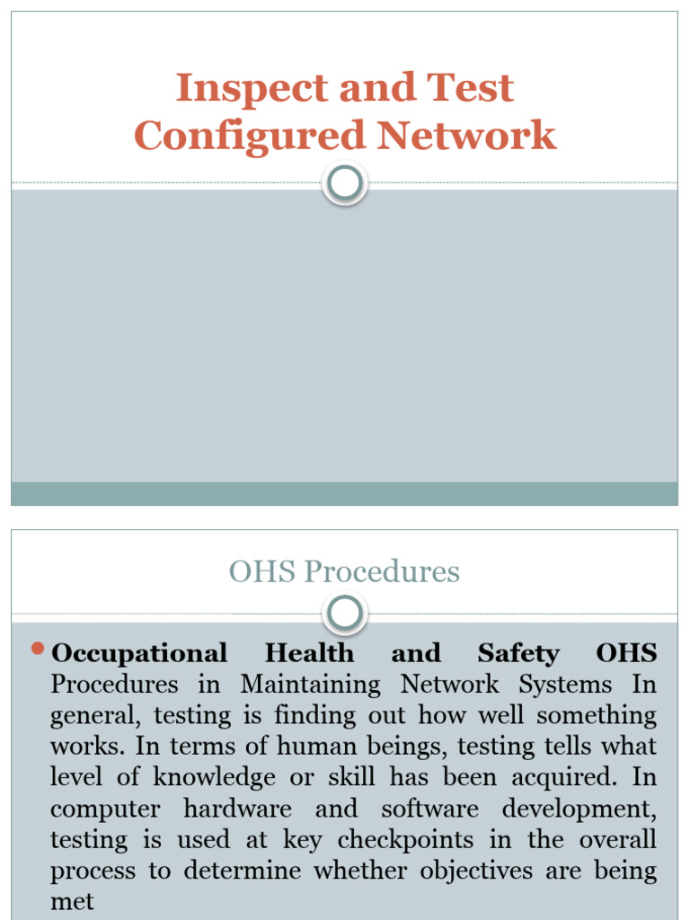 Inspect and Test Configured Network | PDF | Computer Network ...