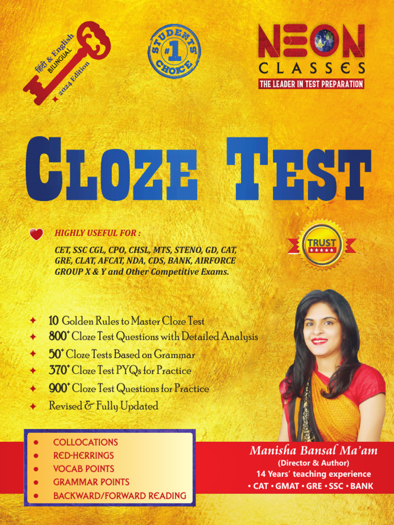 Cloze Test Book Sample PDF NEON CLASSES | PDF