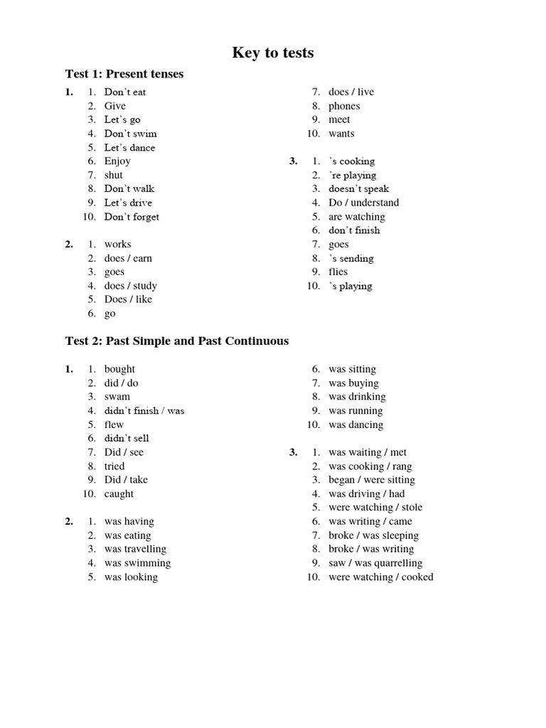 English Grammar Test Answer Key | PDF | Syntax | Linguistic Morphology