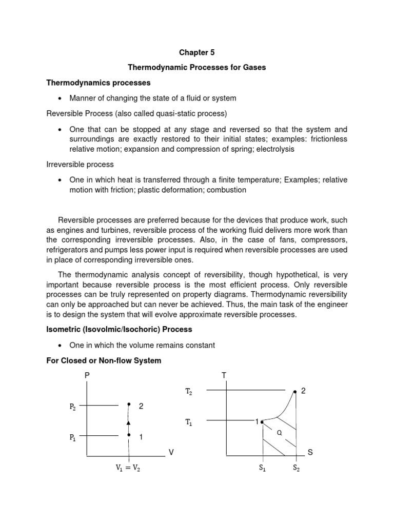 Thermodynamic Processes for Gases Explained | PDF | Physics ...
