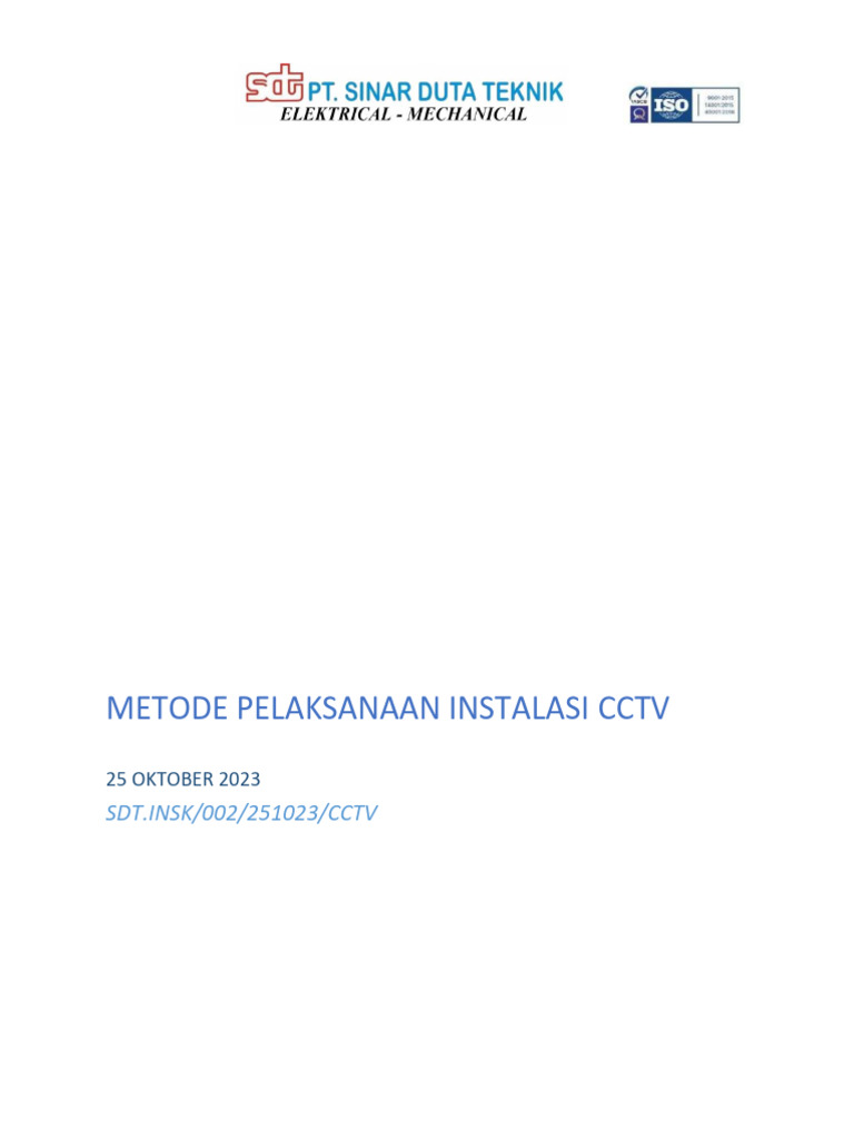 Metode Instalasi CCTV yang Efektif | PDF