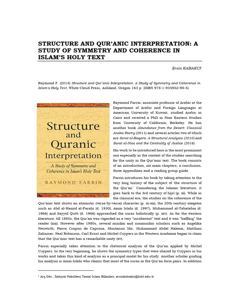 Raymond Farrin Structure and Quranic Int | PDF | Surah | Quran
