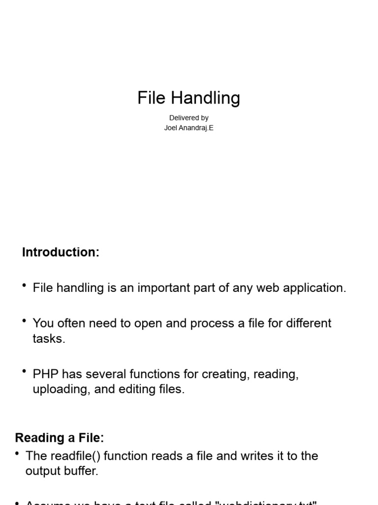 File Handling | PDF | Teaching Methods & Materials | Technology & Engineering