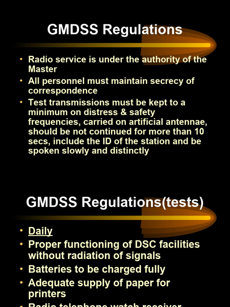 GMDSS Regulations | PDF | Radio | Electrical Engineering