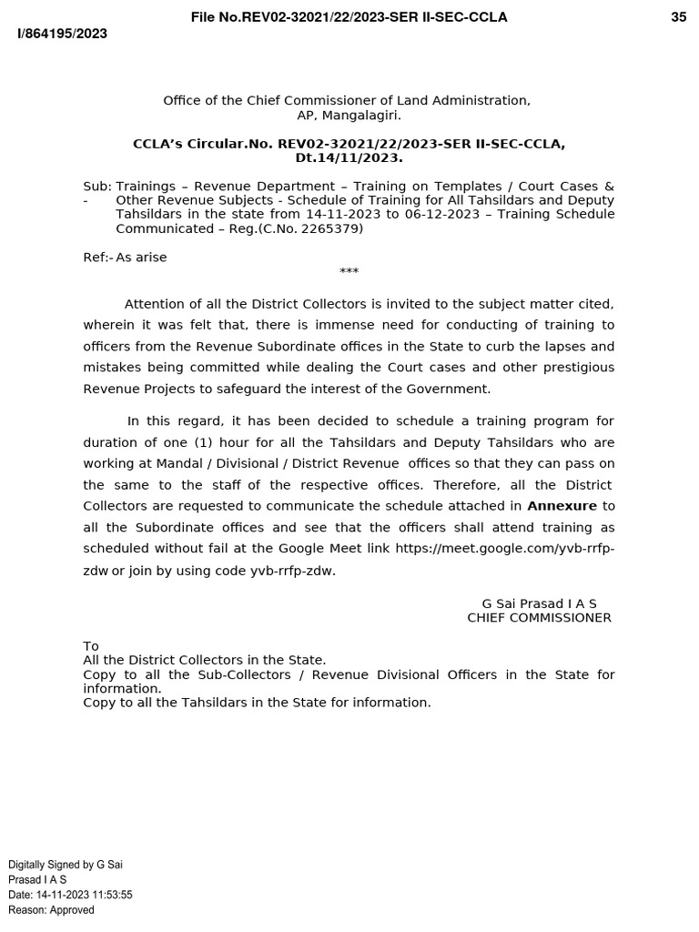 Circular On Training 14112023 | PDF | Taxation | Pakistan