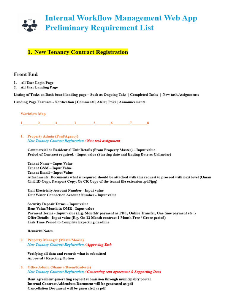 Property Management Workflow-Details - of - Requirements | PDF | Leasehold Estate | Landlord