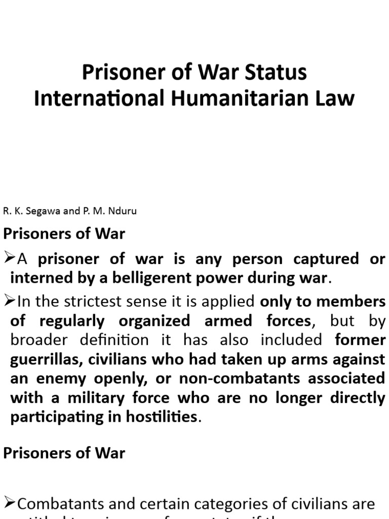 5.prisoner of War Status - PPTX Summary | PDF