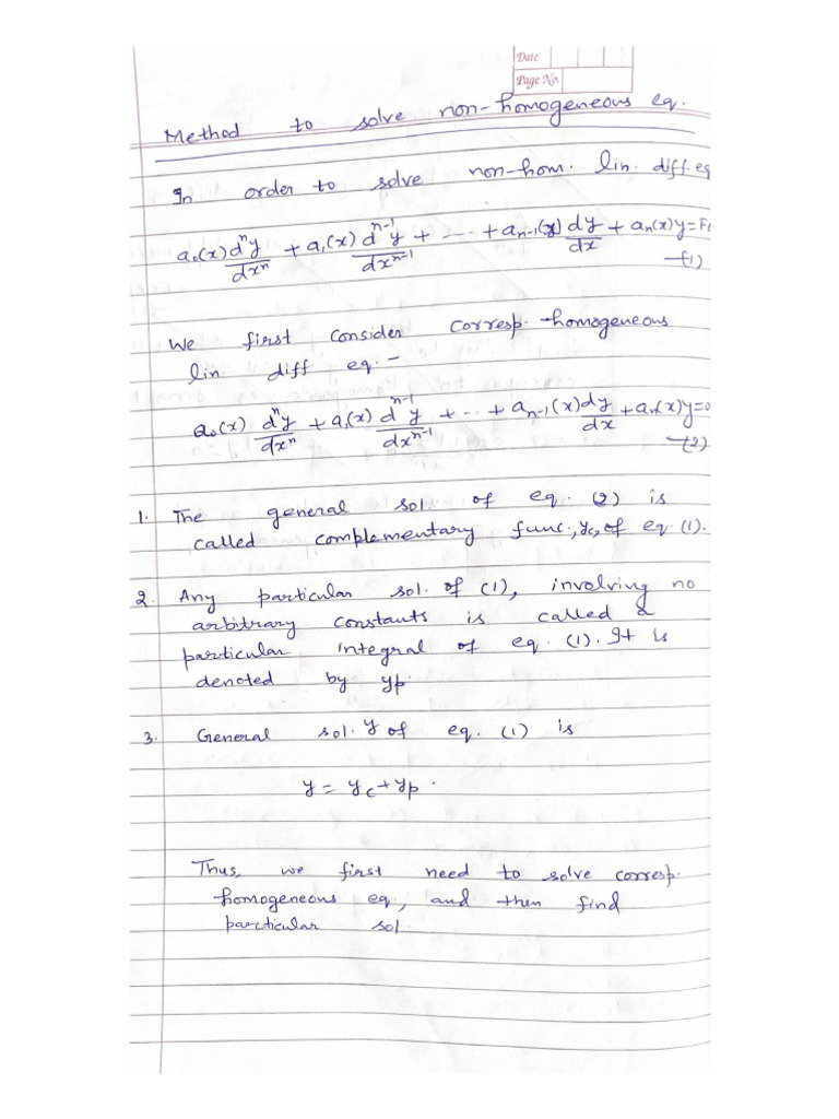 Notes-5 Finding Complimentary Function | PDF