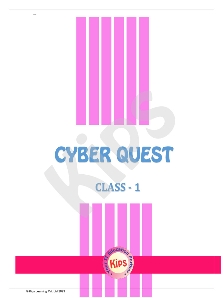 Cyber Quest Class 1 Workbook | PDF | Computer Data Storage | Input/Output