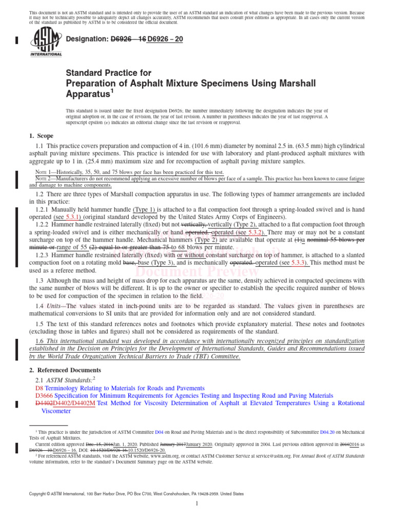 Astm D6926 20 | PDF | Hammer | Specification (Technical Standard)