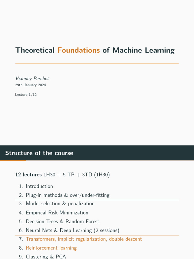 Cours1 ML | PDF | Machine Learning | Receiver Operating Characteristic