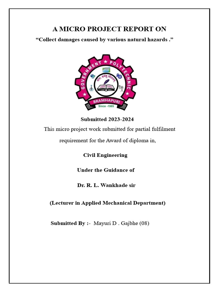 A Micro Project Report On | PDF | Flood | Volcanic Ash